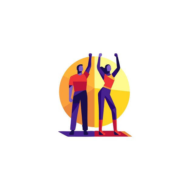 Premium Vector | Abstract man and woman celebrating Premium Vector | Abstract man and woman celebrating