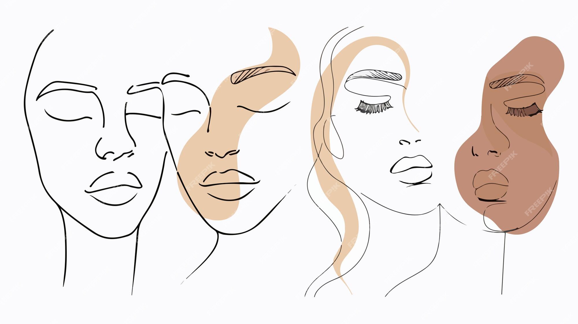 Abstract Minimal Face Line Art Collection in Flat Vector Design ... Abstract Minimal Face Line Art Collection in Flat Vector Design ...