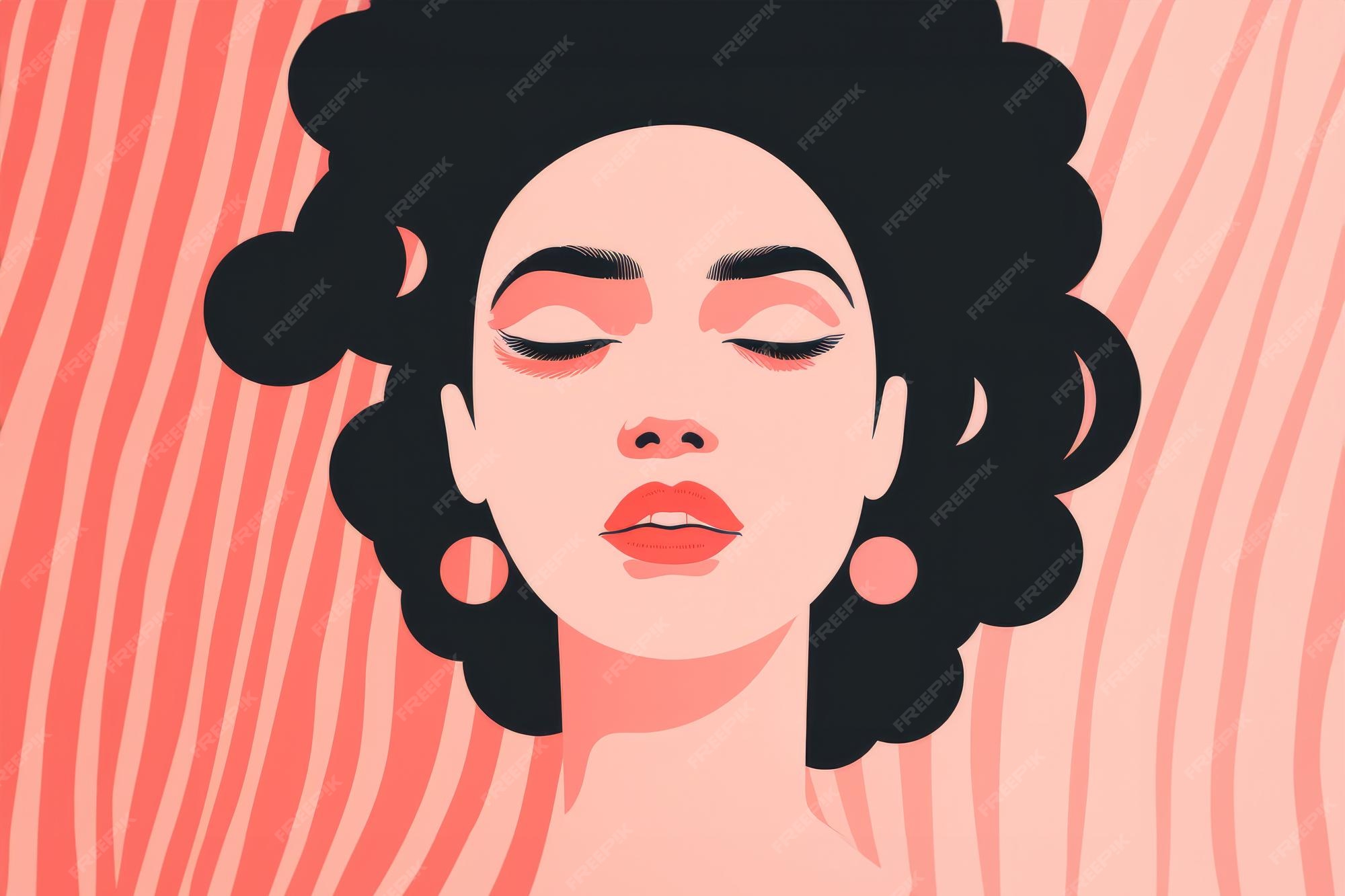Premium Vector Abstract Modern Fashion Portrait Of Young Woman