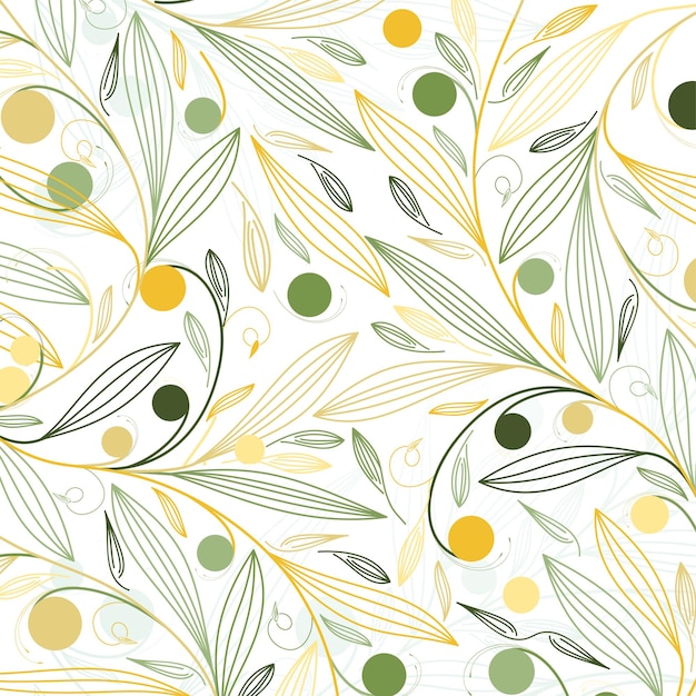 Premium Vector | Abstract Olive Branches Pattern Background Premium Vector | Abstract Olive Branches Pattern Background