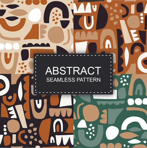 Premium Vector | Abstract pattern set vector seamless Premium Vector | Abstract pattern set vector seamless