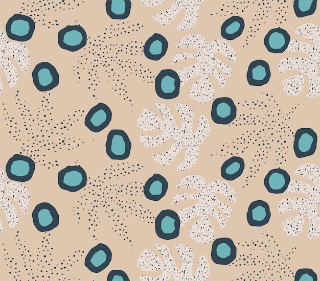 Premium Vector | Abstract polka dot tropical leaf seamless pattern Premium Vector | Abstract polka dot tropical leaf seamless pattern