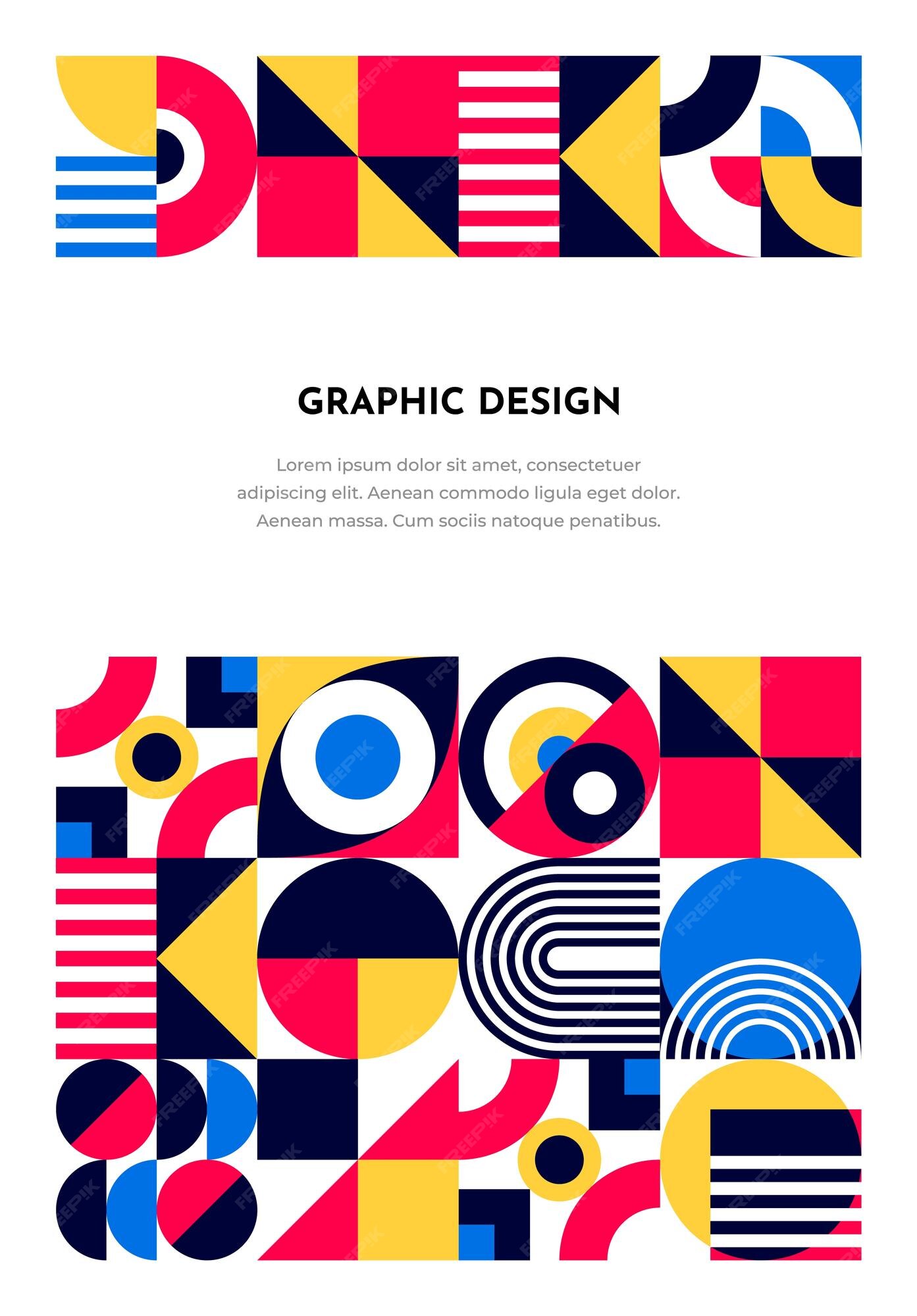 Premium Vector Abstract Poster With Geometric Pattern Borders