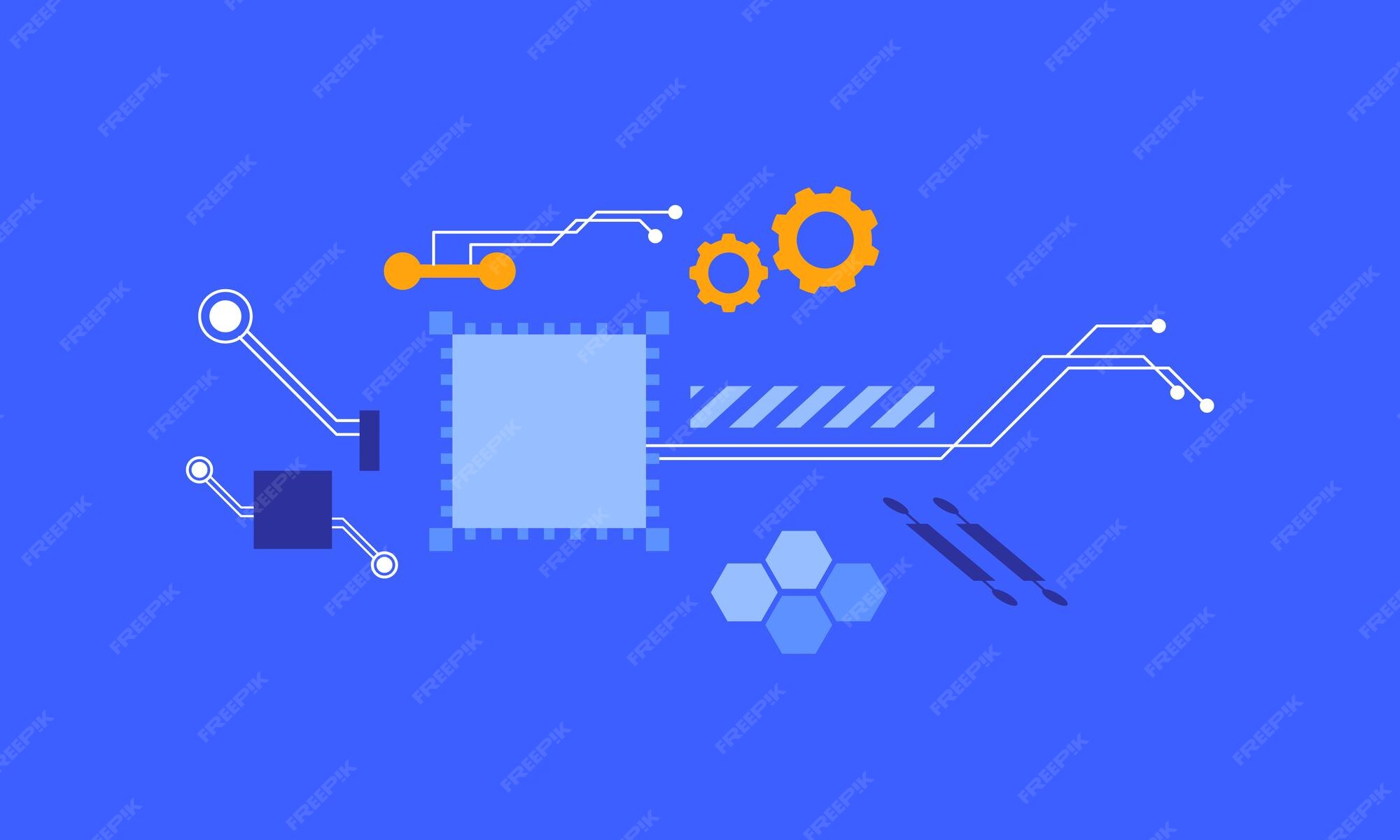 Premium Vector | Abstract technological background with various ...