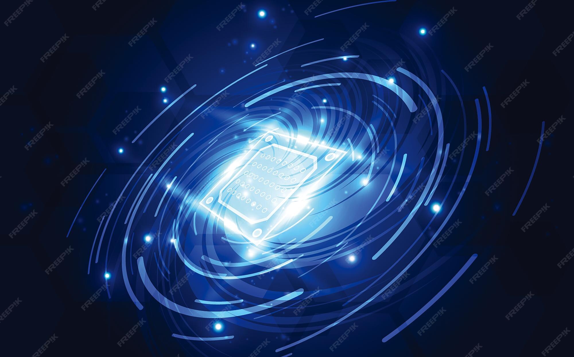 Premium Vector Abstract Technology Chip Processor Background Circuit Board And Html Code3d