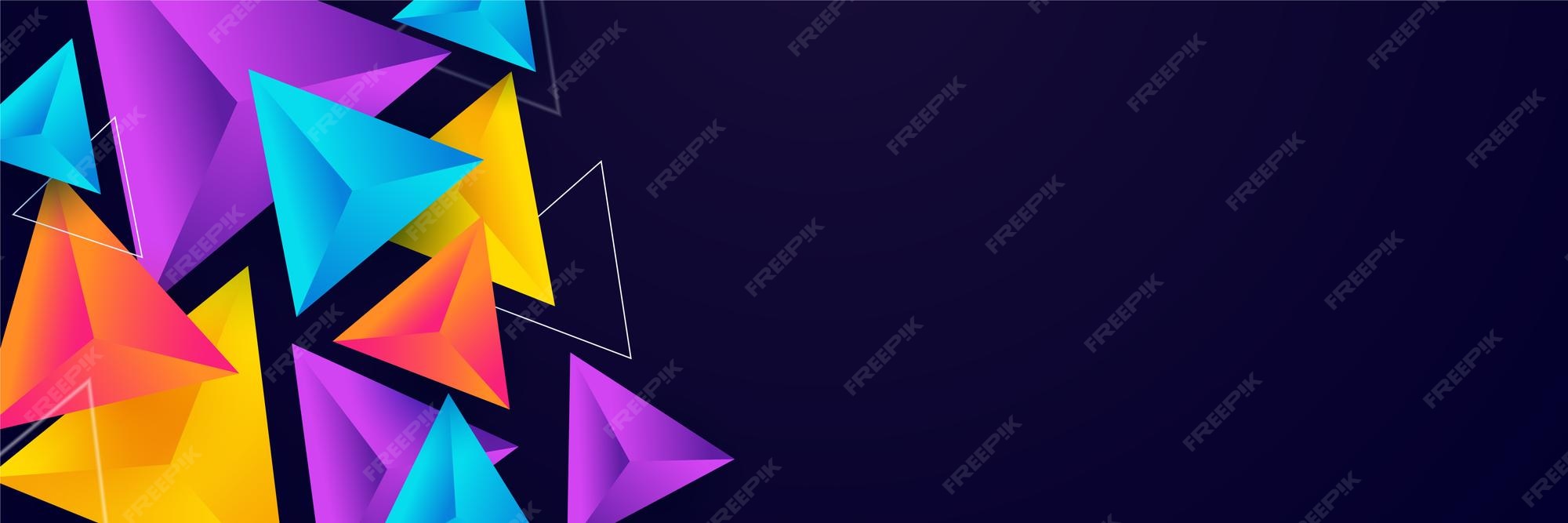 Premium Vector Abstract Triangle Colorful Banner Background Color Gradient Abstract Background