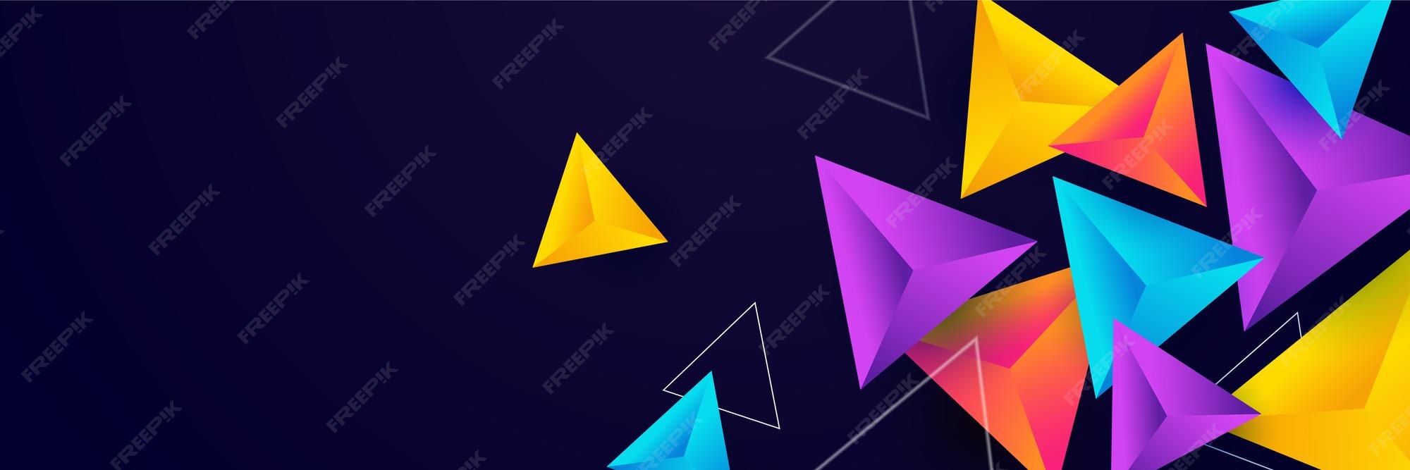 Premium Vector Abstract Triangle Colorful Banner Background Color Gradient Abstract Background