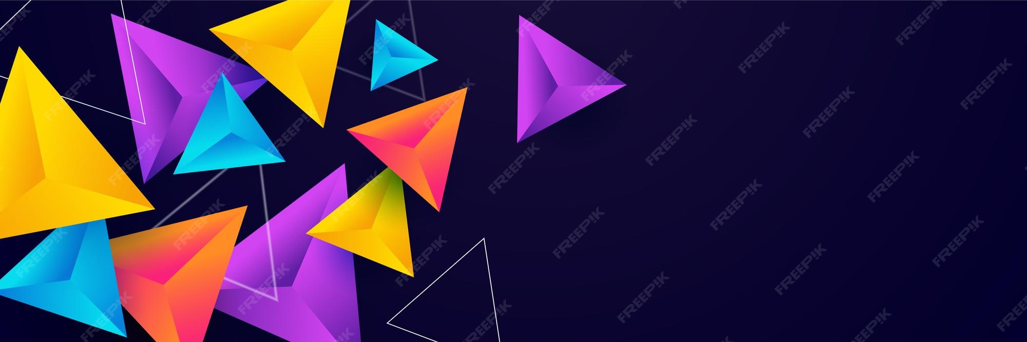 Premium Vector Abstract Triangle Colorful Banner Background Color Gradient Abstract Background
