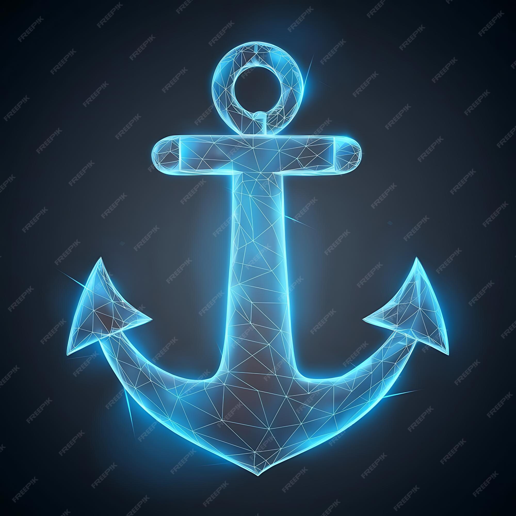 Abstract vector Futuristic glowing low polygonal anchor isolated ... Abstract vector Futuristic glowing low polygonal anchor isolated ...