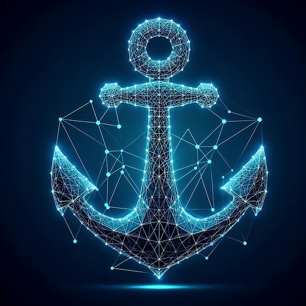 Abstract vector Futuristic glowing low polygonal anchor isolated ... Abstract vector Futuristic glowing low polygonal anchor isolated ...