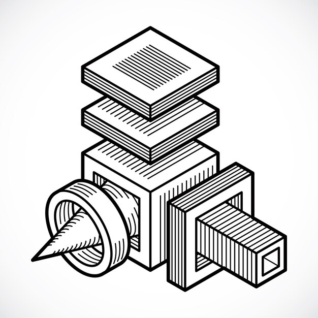 Premium Vector | Abstract vector, isometric dimensional shape. Premium Vector | Abstract vector, isometric dimensional shape.