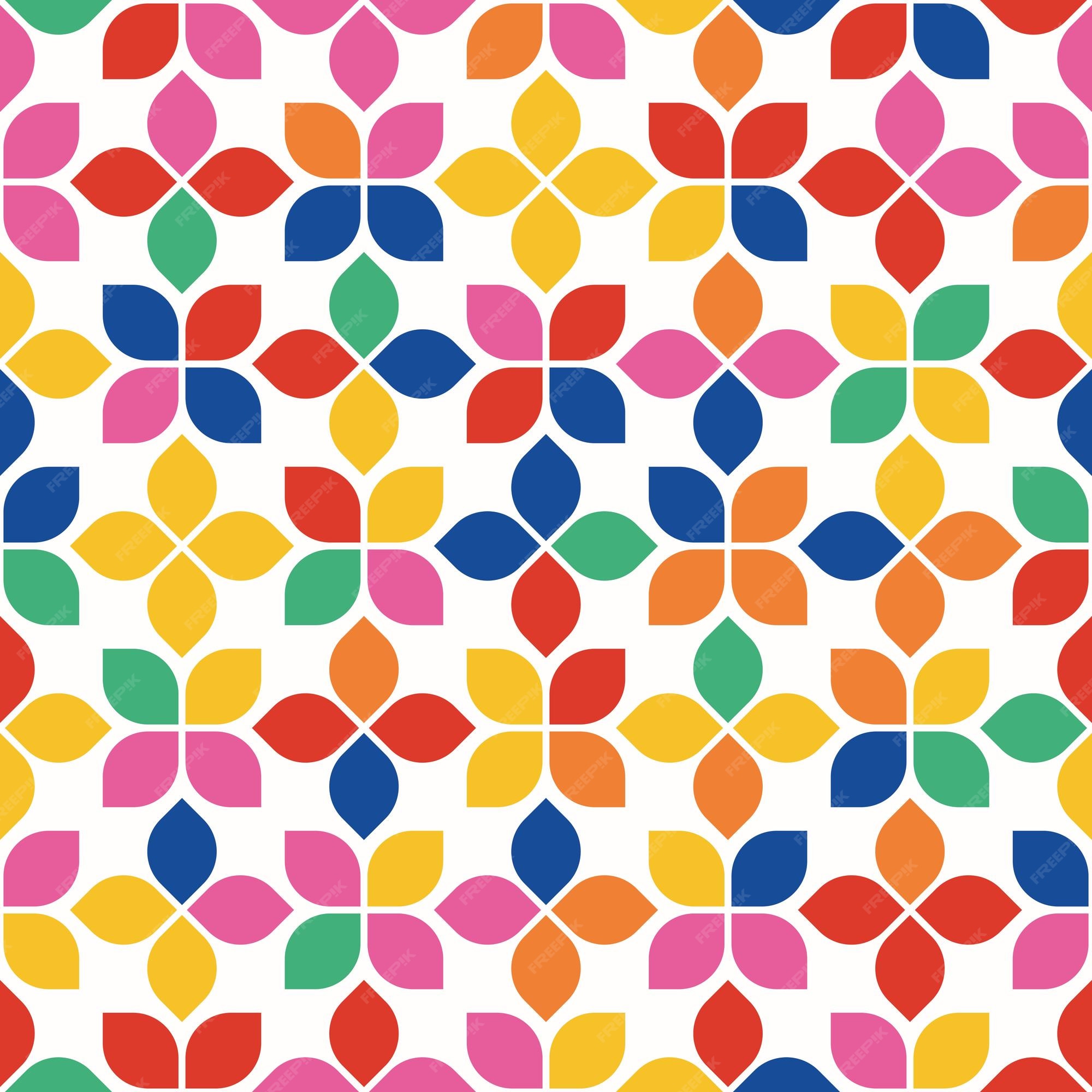 Premium Vector Abstract Vector Pattern Design Seamless Pattern With Colorful Simple Shapes
