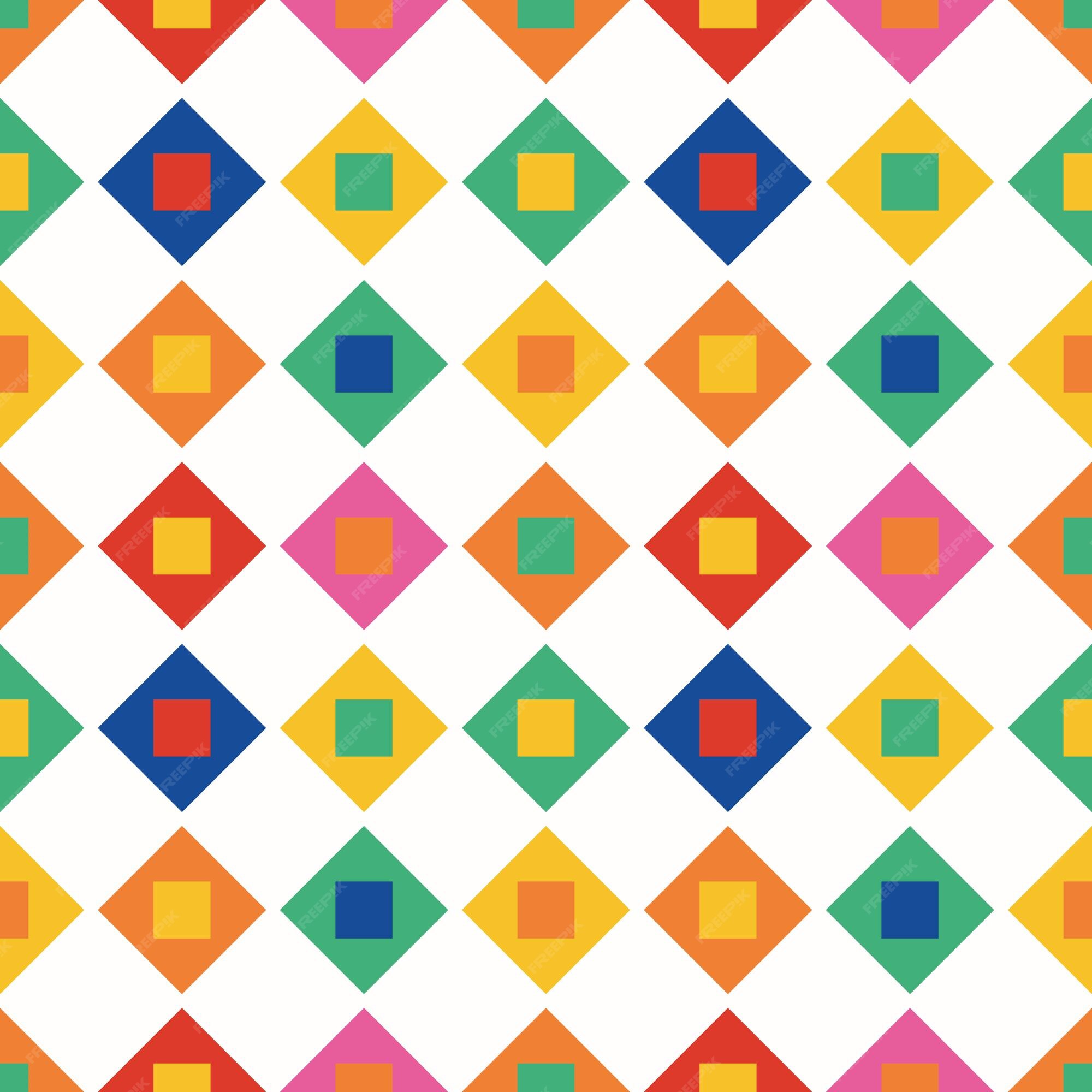 Premium Vector Abstract Vector Pattern Design Seamless Pattern With Colorful Simple Shapes