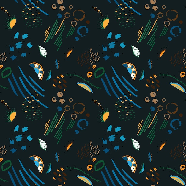 Premium Vector Abstract Vector Pattern Of Lines Curls Spots Dots