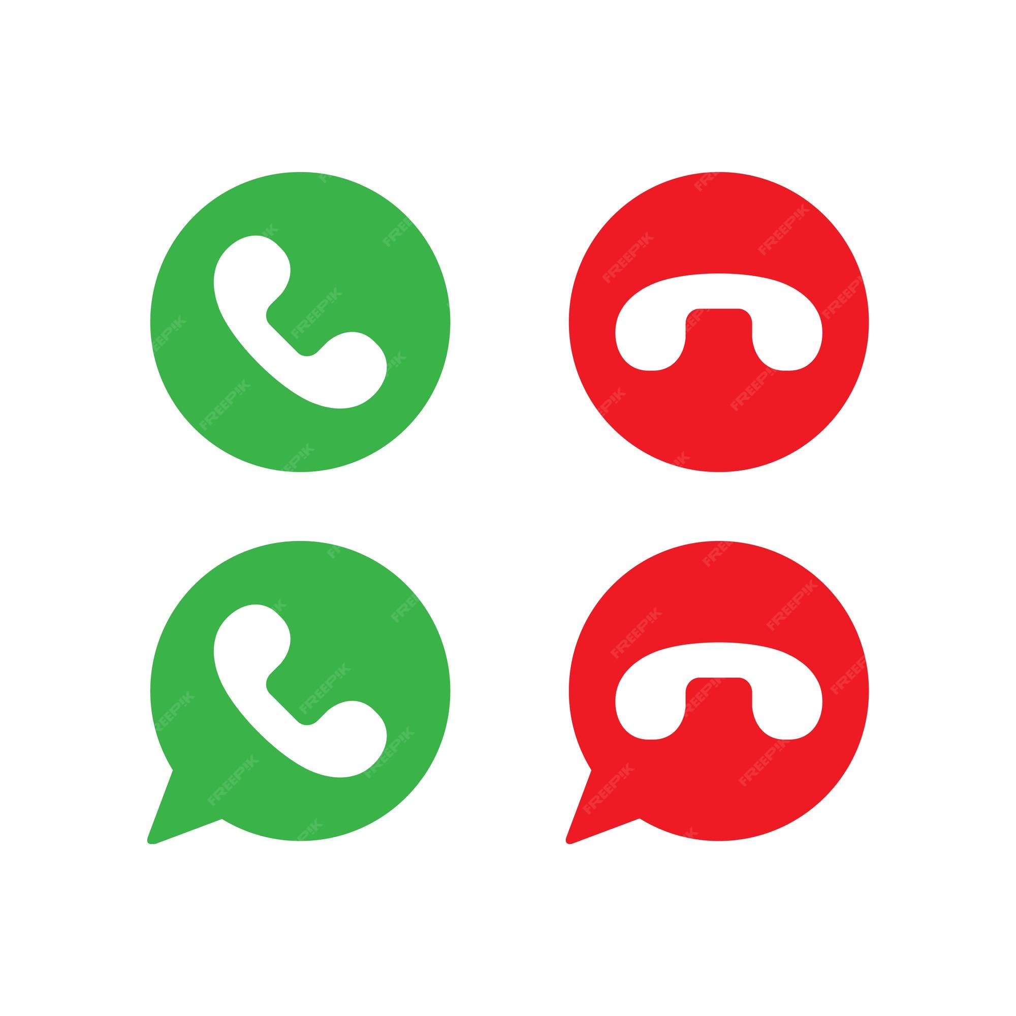 Premium Vector | Accept and decline phone icons. Answer and reject ... Premium Vector | Accept and decline phone icons. Answer and reject ...