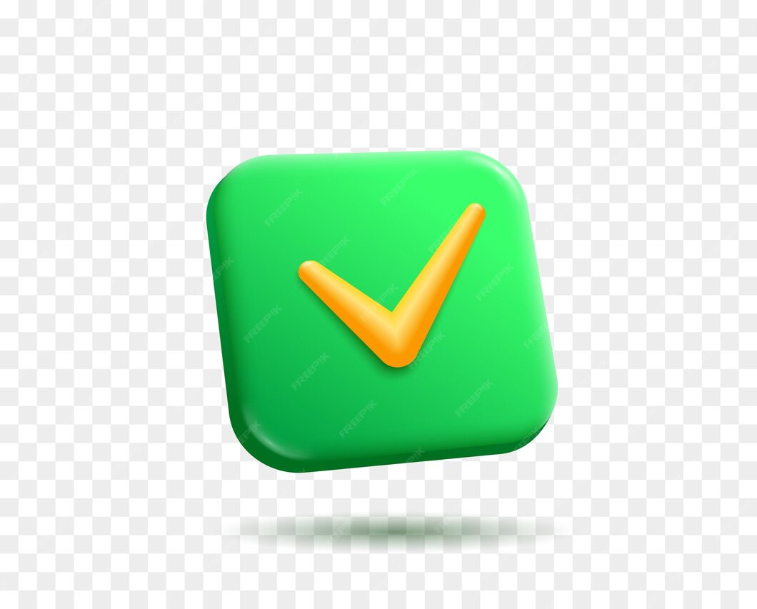 Premium Vector | Accept tick check mark vector 3d render button Green gradient app icon on ...