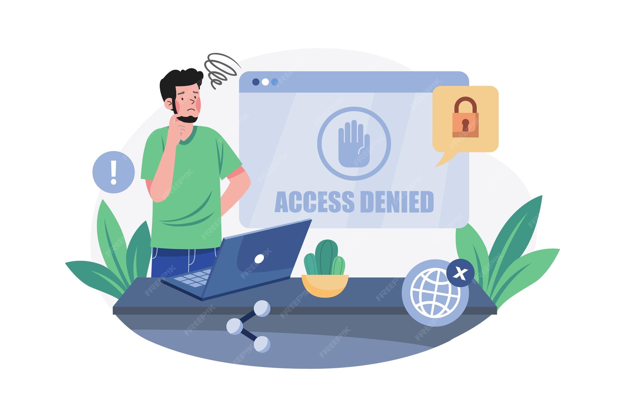 Premium Vector | Access denied illustration concept on white background Premium Vector | Access denied illustration concept on white background