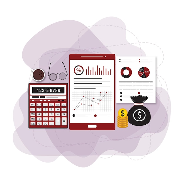 Premium Vector | Accounting graph vector Premium Vector | Accounting graph vector