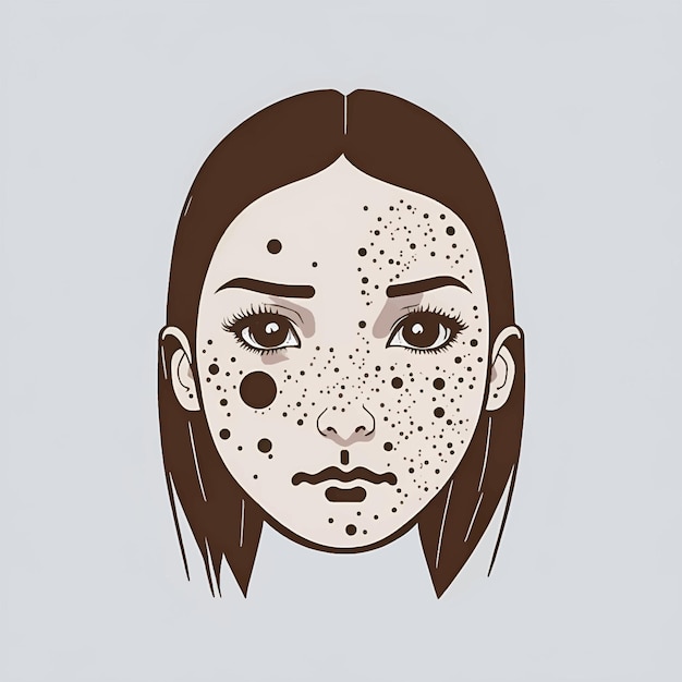 Premium Vector Acne Girl Skin Face Skin Care Concept Vector Illustration