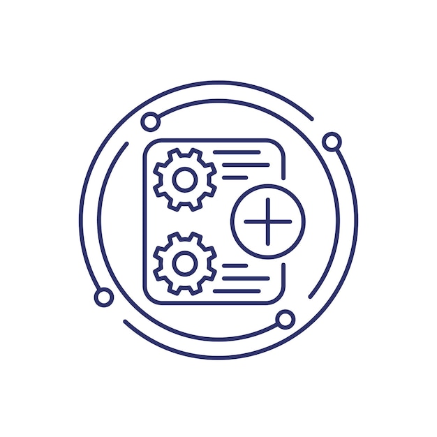 Premium Vector | Add new project task line icon Premium Vector | Add new project task line icon