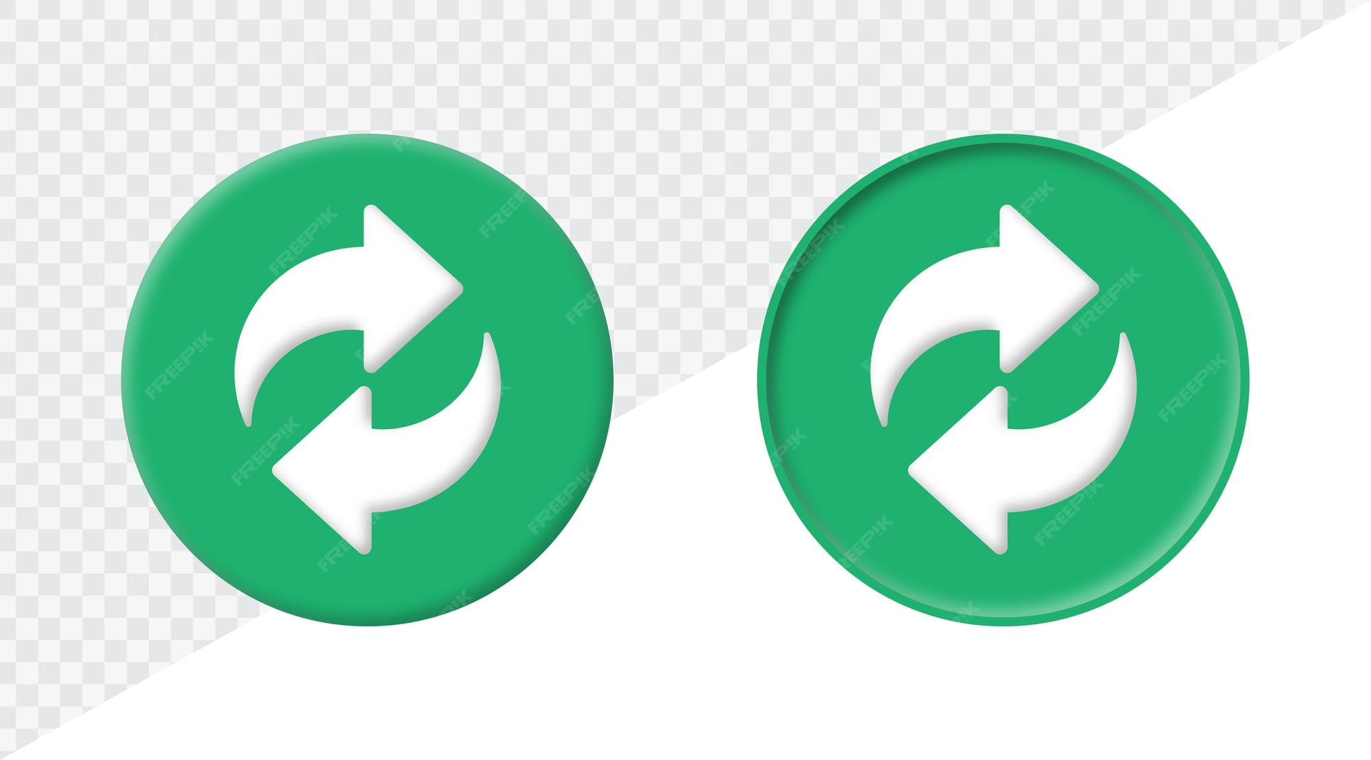Premium Vector Add Recycle Recycling Icon In Circle Button 3d Refresh Repeat Symbol Web