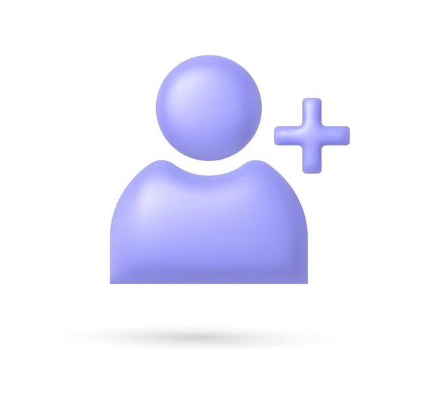 사용자 Ui 디자인 추가 그룹 채팅 또는 앱에서 사용자 추가 3d 스타일의 Vector Illustrationvector 프리미엄 벡터