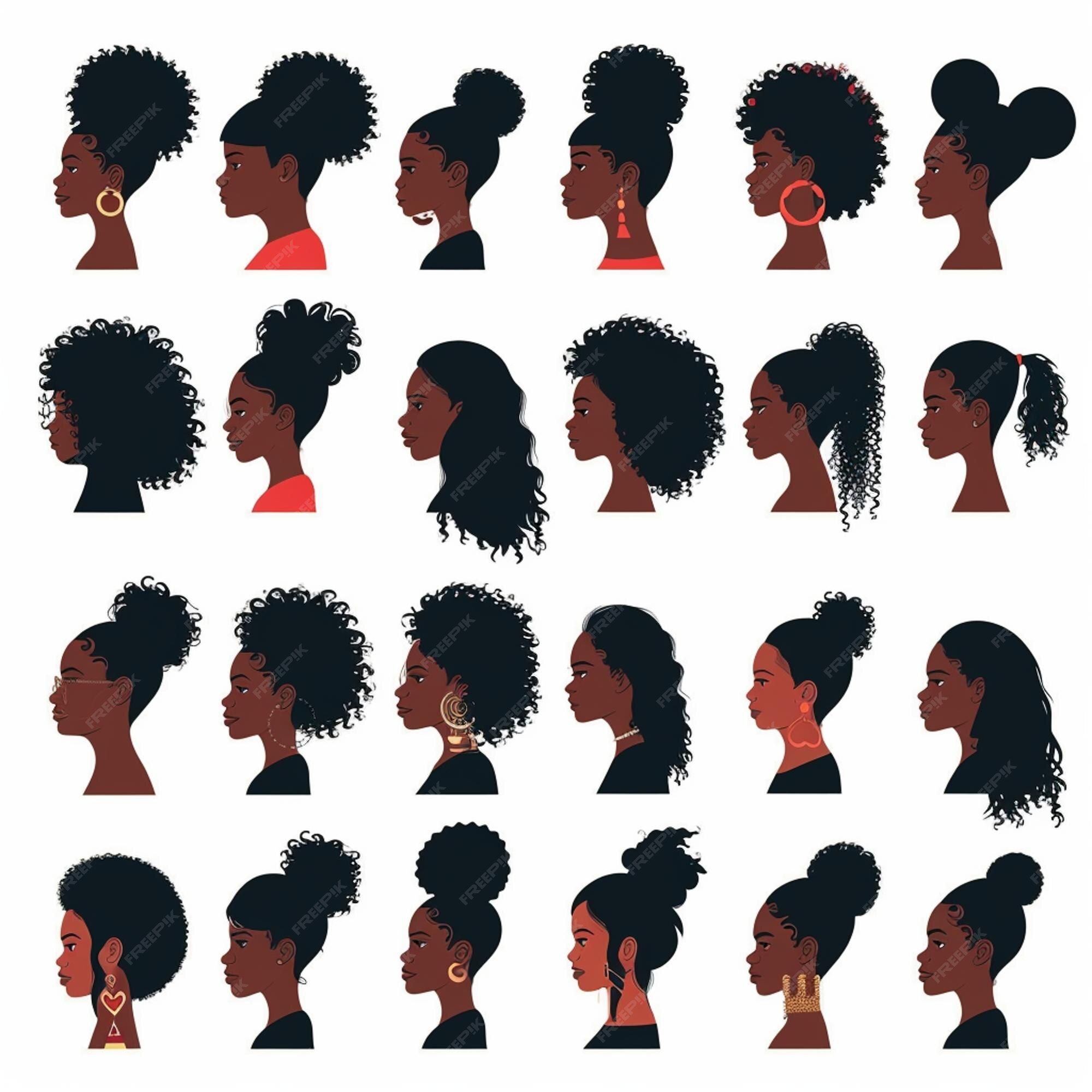 Premium Vector African American Hairstyles 2
