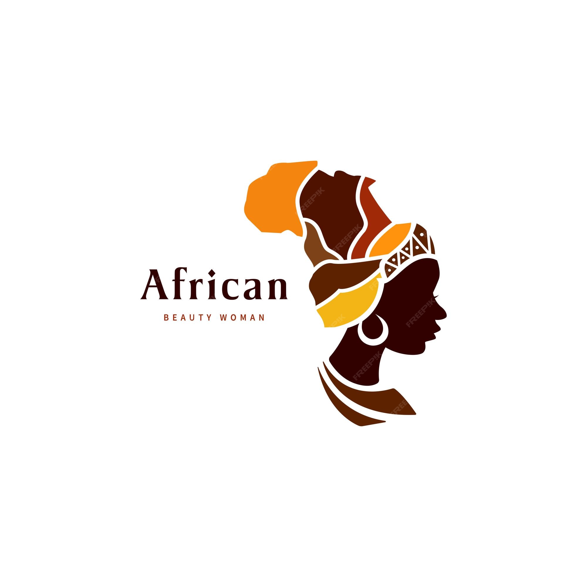 Premium Vector African Beauty Woman Vector Logo Design Inspiration With Combine A Map Of The
