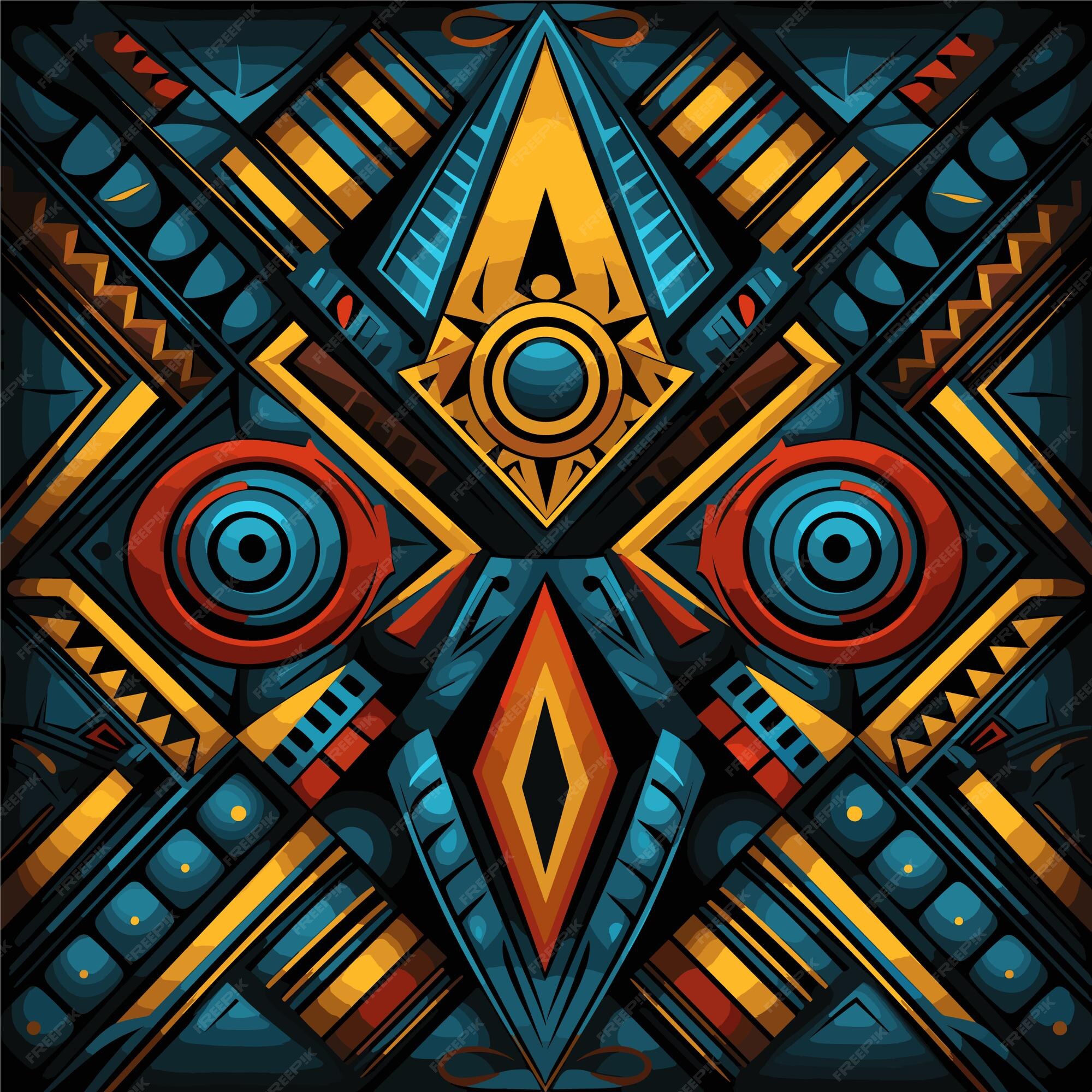 Premium Vector African Ethnic Tribal Clash Ornament Seamless Pattern