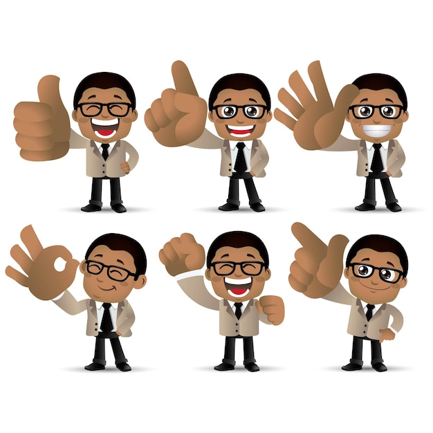 Premium Vector | Afro american businessman set Premium Vector | Afro american businessman set