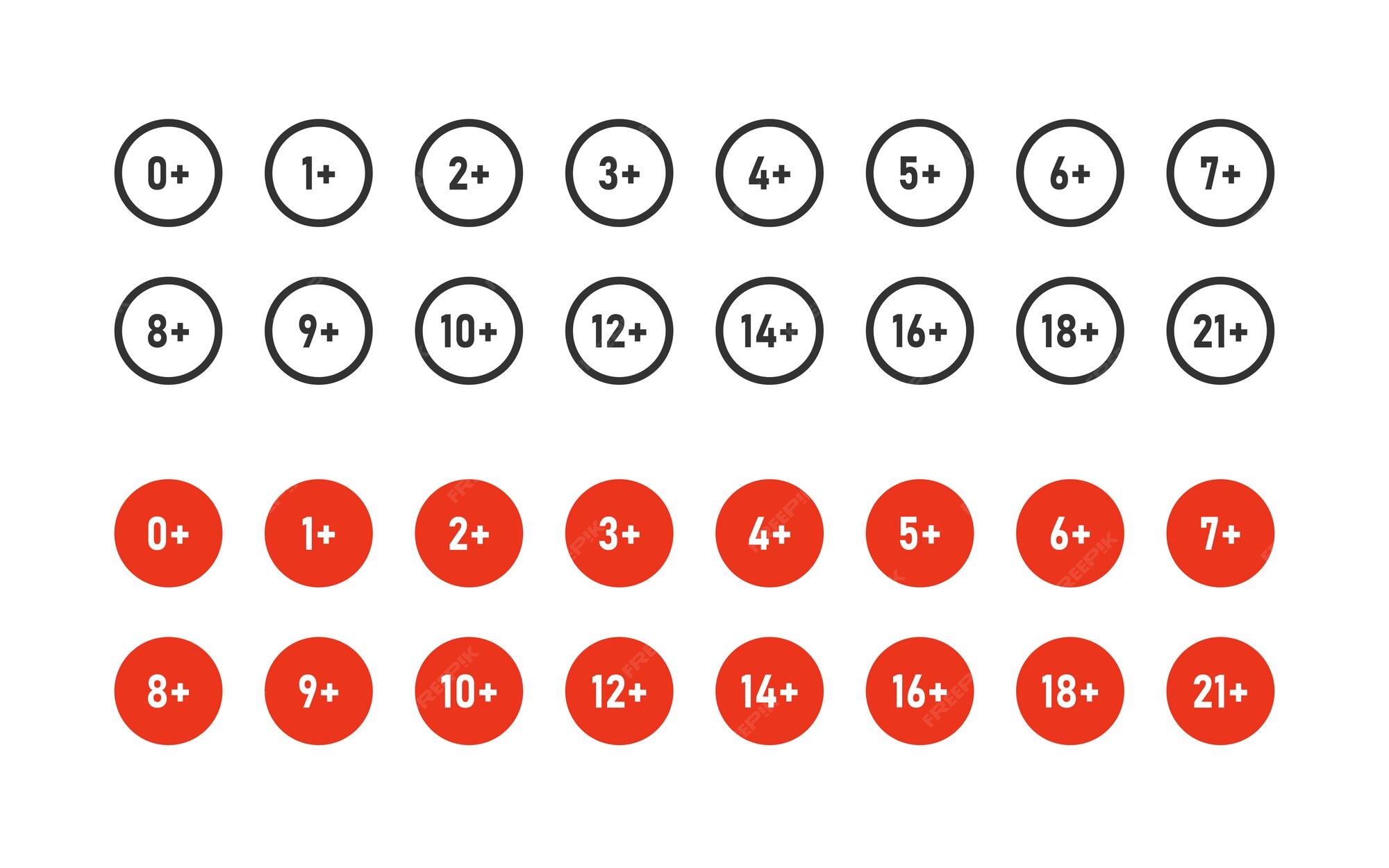 Premium Vector | Age limit icon set age restrictions sign outline and ... Premium Vector | Age limit icon set age restrictions sign outline and ...