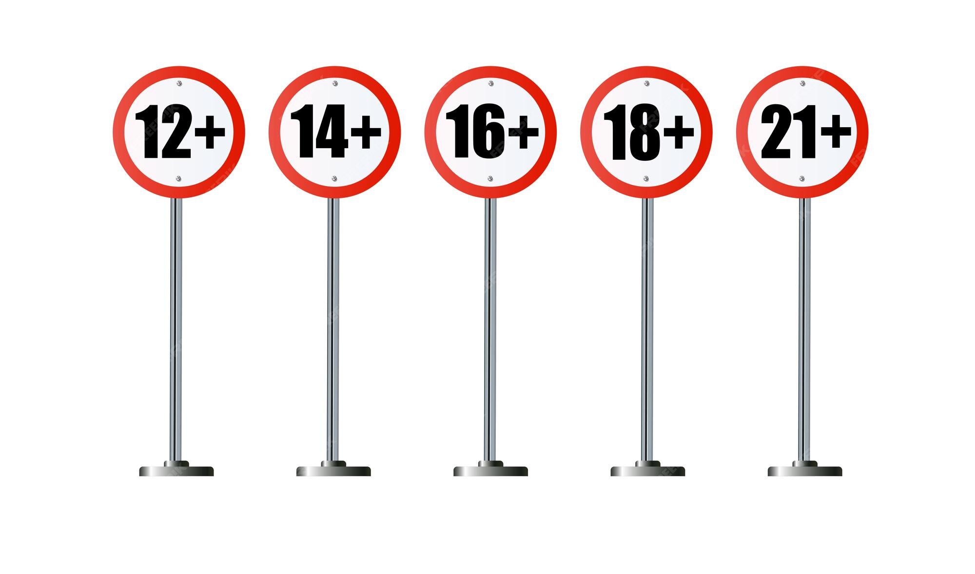 Premium Vector | Age limit sign set adults content only age ... Premium Vector | Age limit sign set adults content only age ...