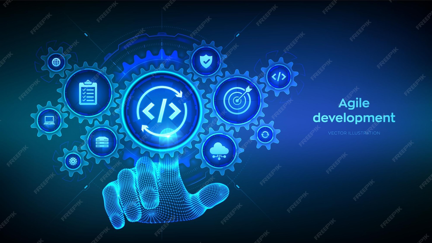 Premium Vector | Agile development and optimisation concept software ...