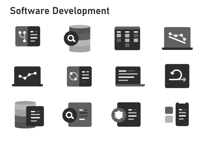 Premium Vector | Agile methodology software development icon set ...