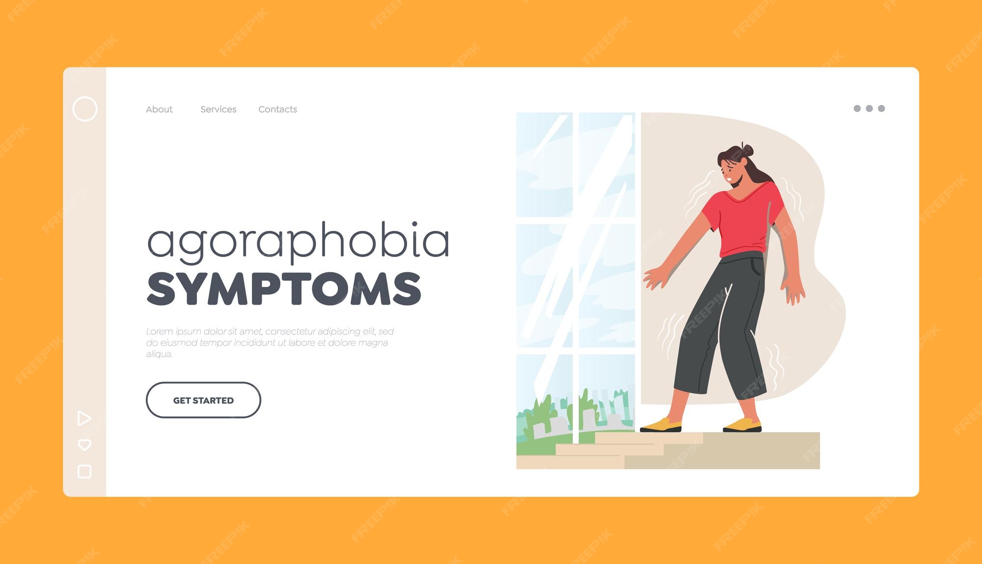 Premium Vector | Agoraphobia Symptoms Landing Page Template ... Premium Vector | Agoraphobia Symptoms Landing Page Template ...