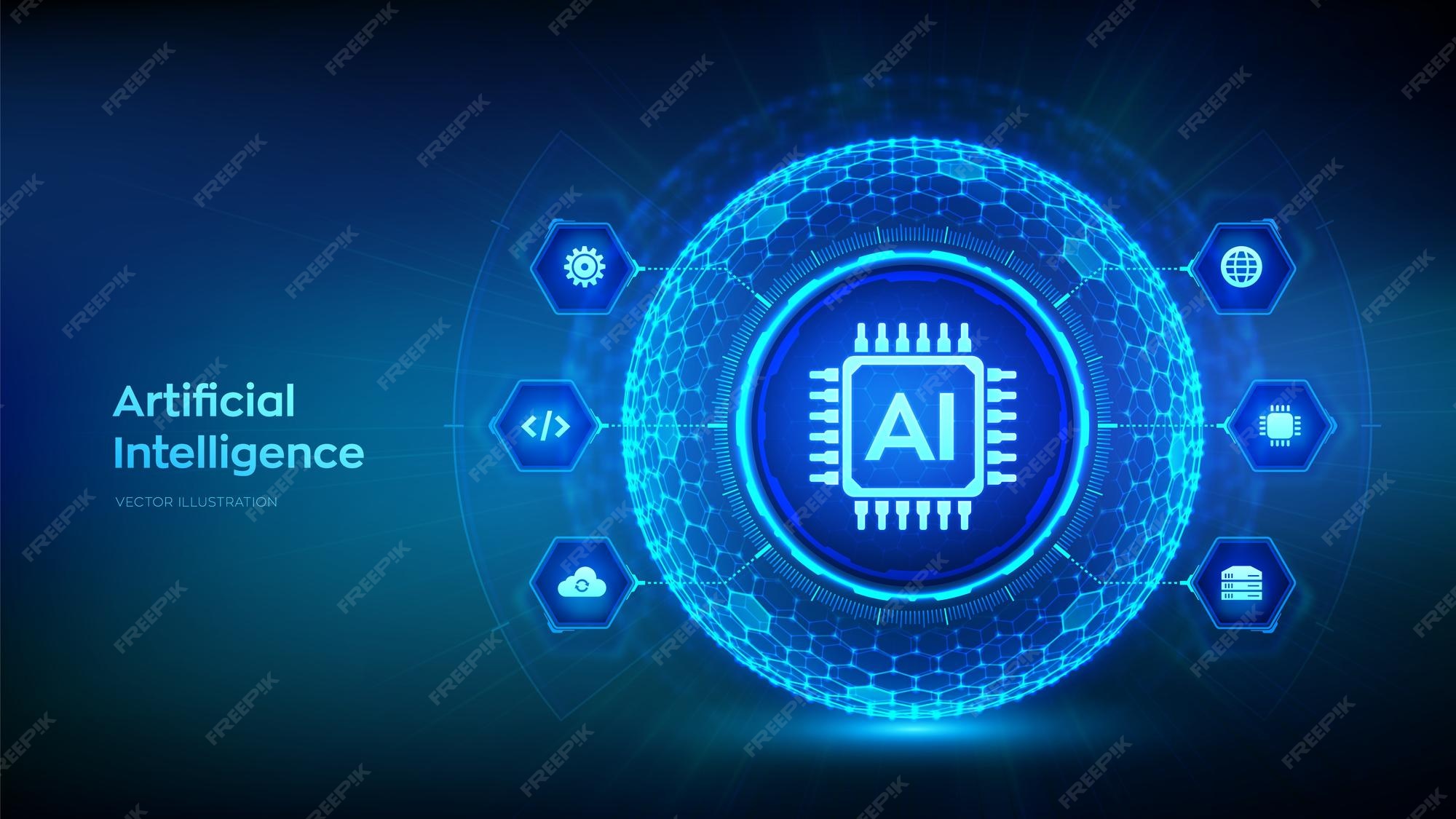 Premium Vector Ai Artificial Intelligence In The Shape Of Sphere With