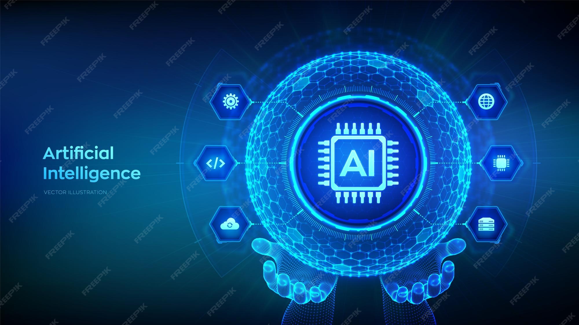 Premium Vector Ai Artificial Intelligence In The Shape Of Sphere With