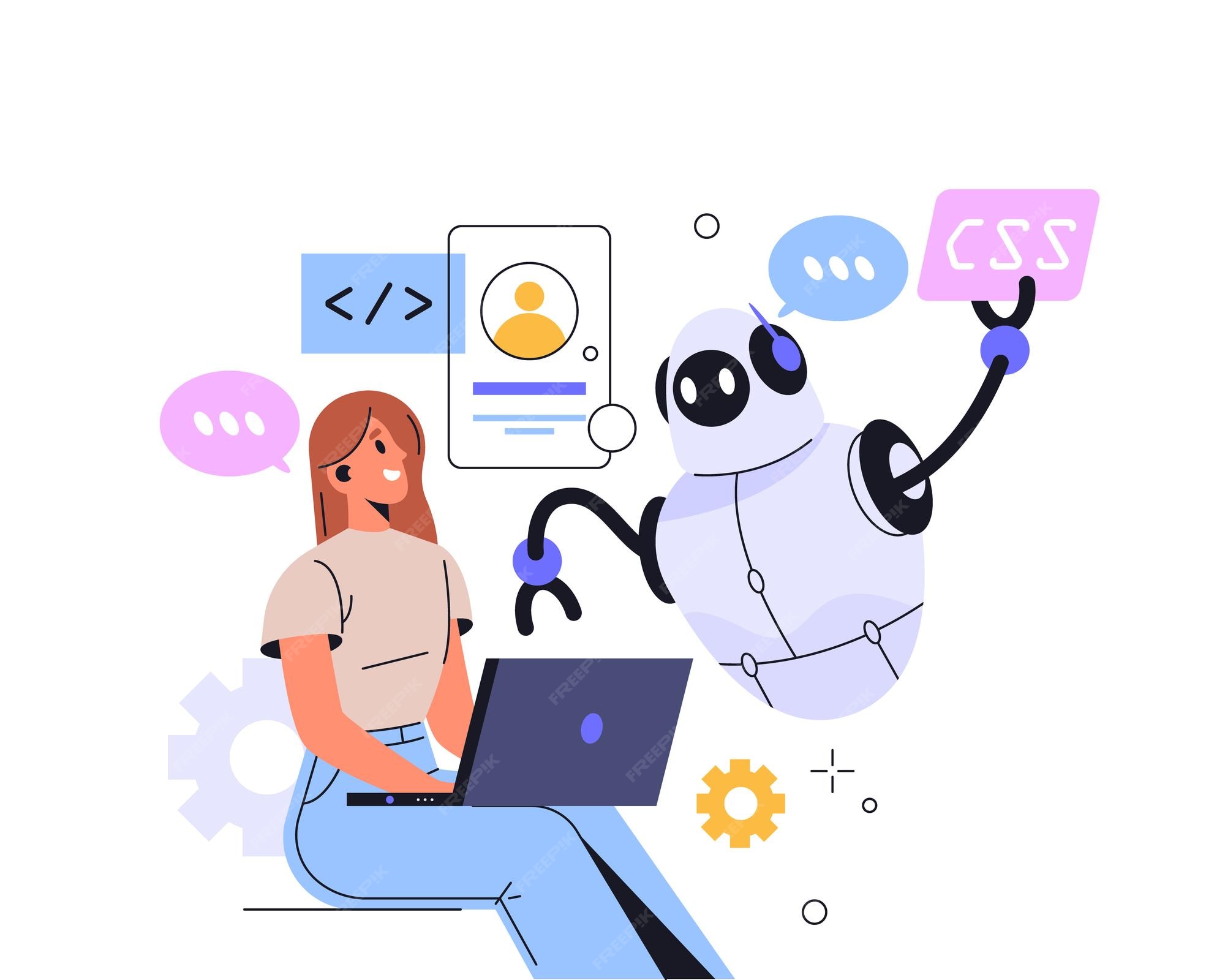Premium Vector | Ai coding helper illustration vector artificial ...