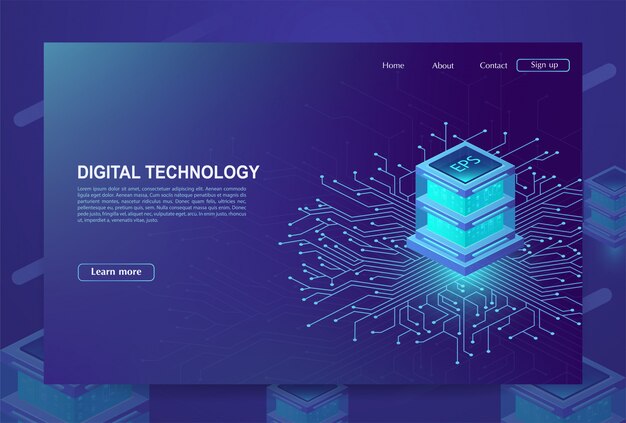 Premium Vector | Artificial intelligence database with computer ...