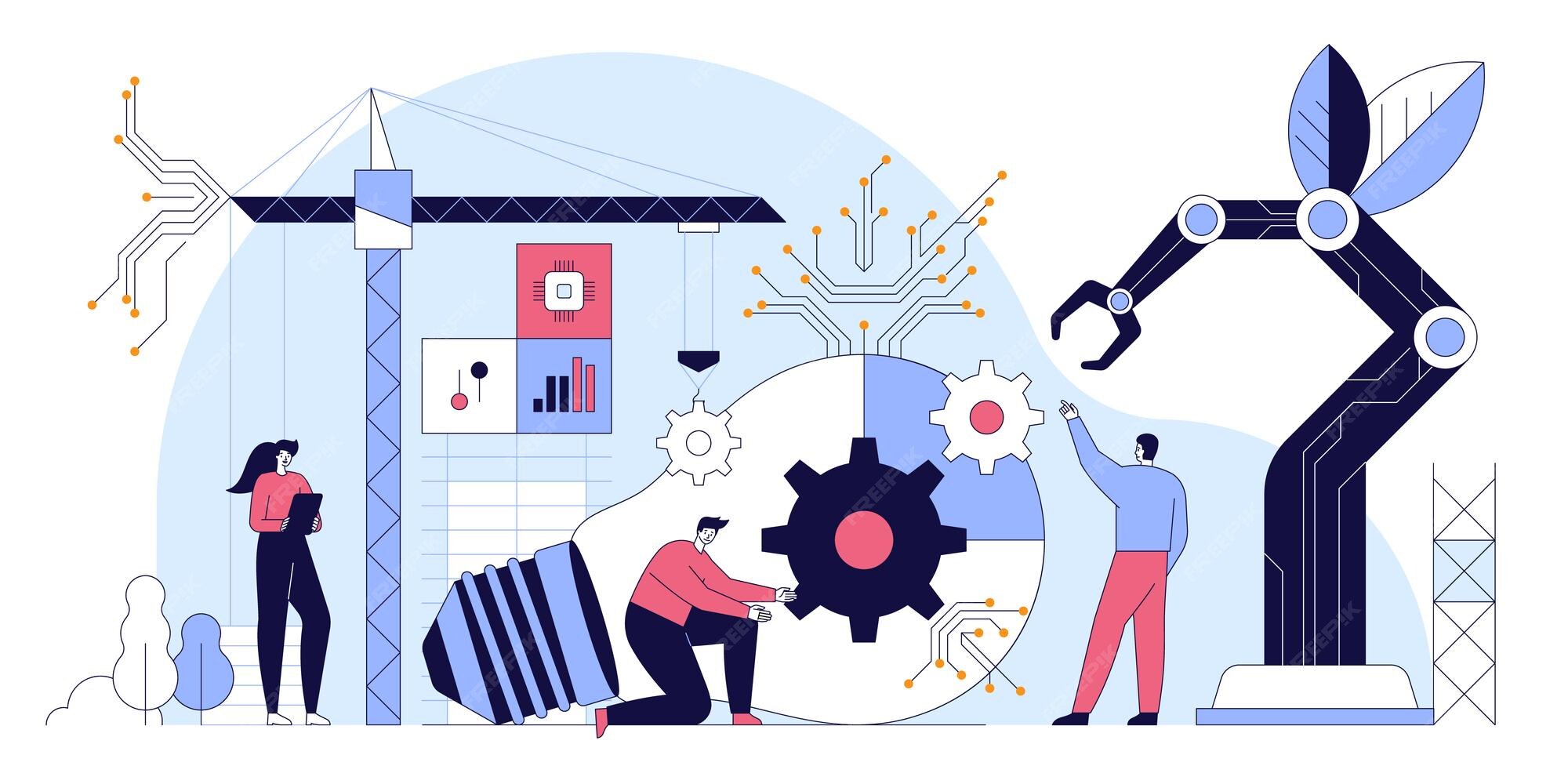 Premium Vector | Ai development a group of programmers creates an ...