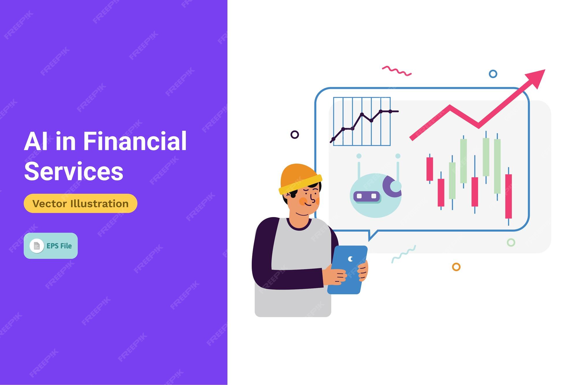 Premium Vector | AI in Financial Services Illustration Premium Vector | AI in Financial Services Illustration