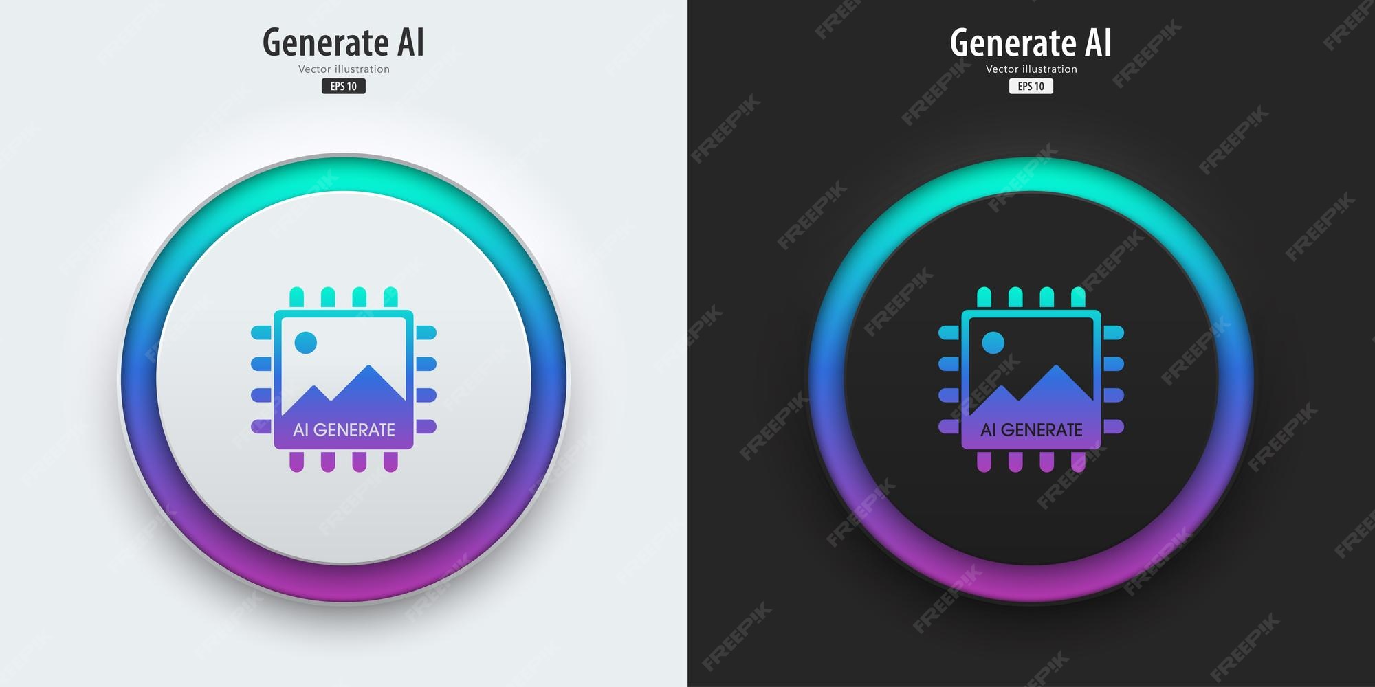 Premium Vector | AI generate image icon A set of buttons with symbols Image enhancement improved ...