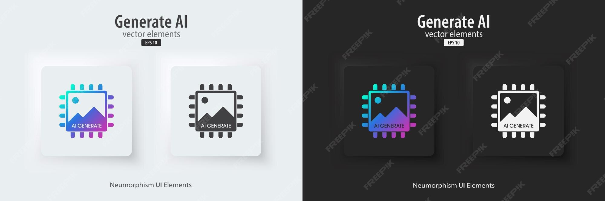Premium Vector | AI generate image icon A set of buttons with symbols Image enhancement improved ...