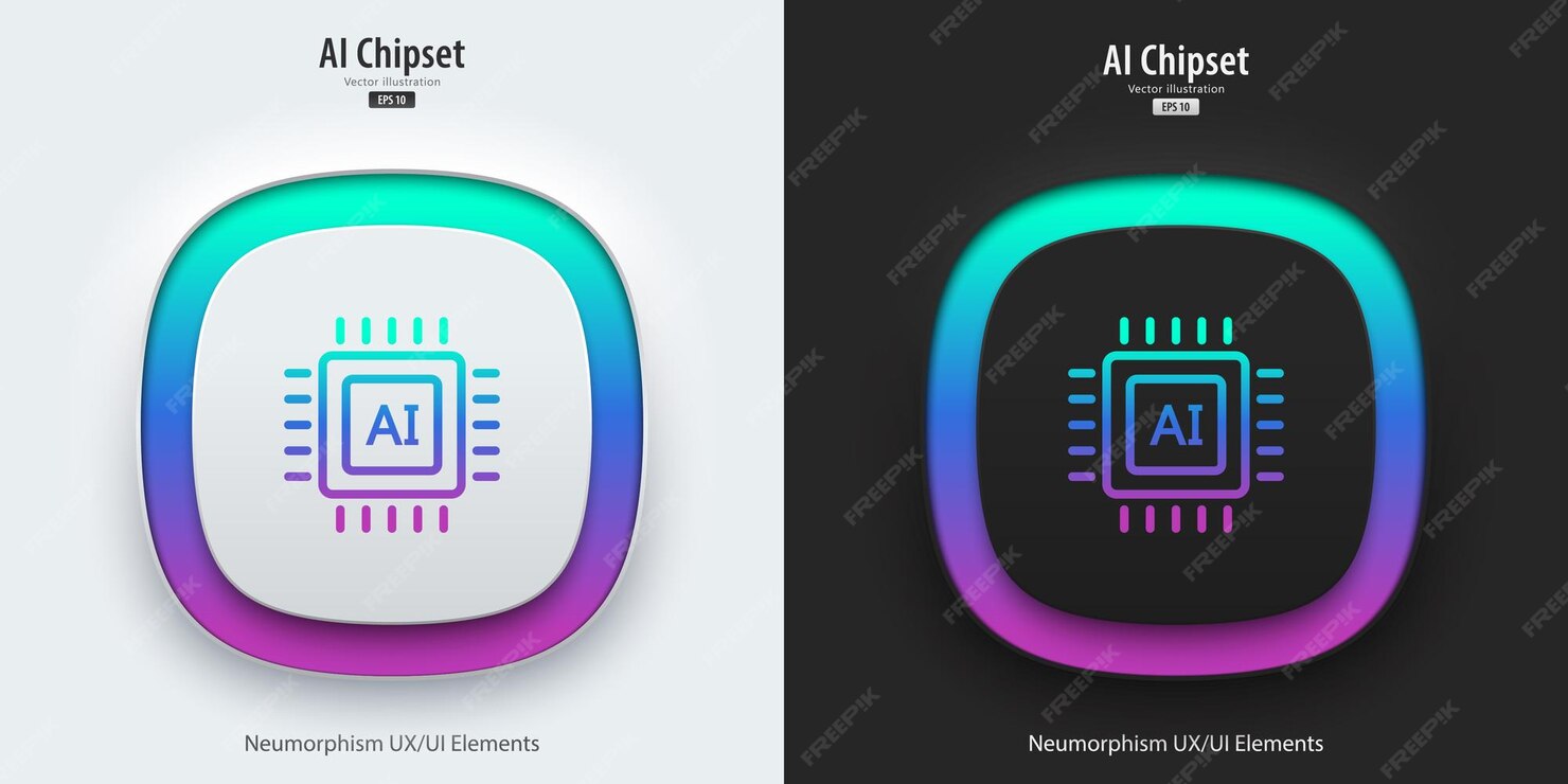 Premium Vector | AI processor chip icon A set of buttons with Chip symbols Artificial ...