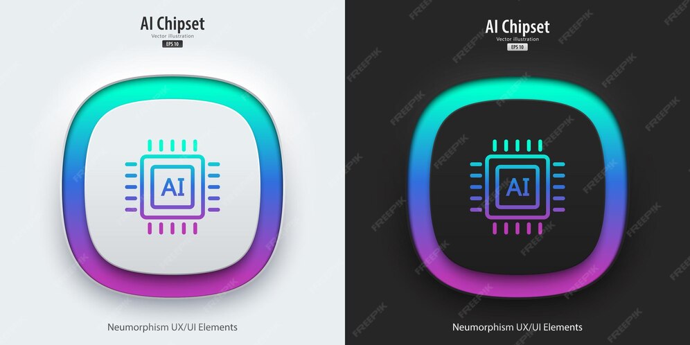 Premium Vector | AI processor chip icon A set of buttons with Chip symbols Artificial ...