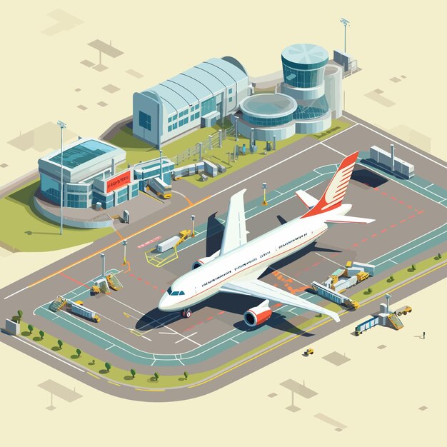 Premium Vector | Airport_passenger_terminal_top_view Premium Vector | Airport_passenger_terminal_top_view