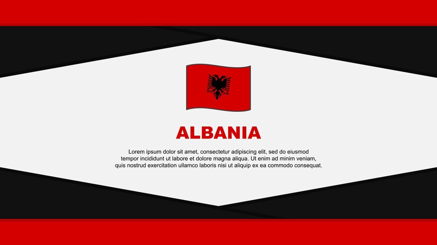 Premium Vector | Albania flag abstract background design template ... Premium Vector | Albania flag abstract background design template ...