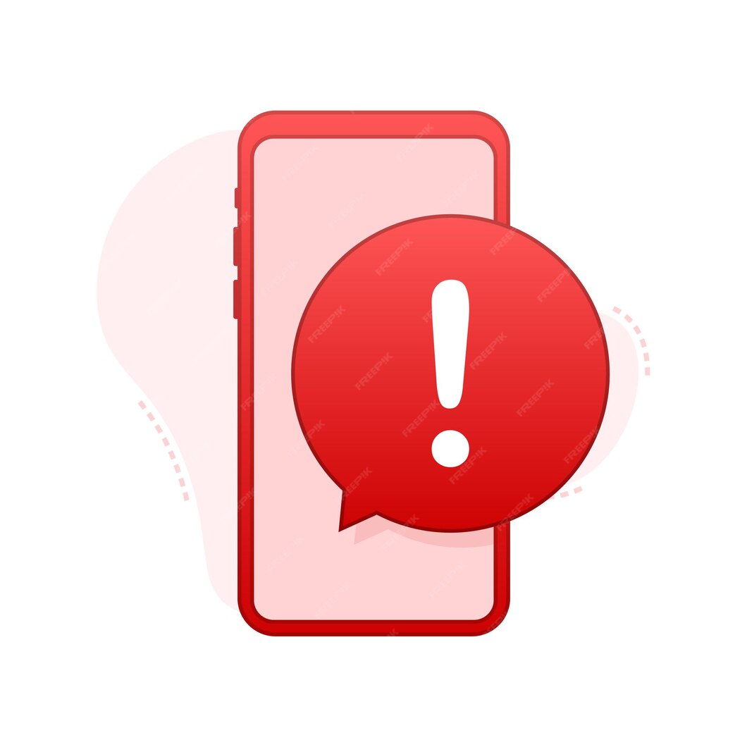 Premium Vector Alert Message Mobile Notification Danger Error Alerts Smartphone Virus