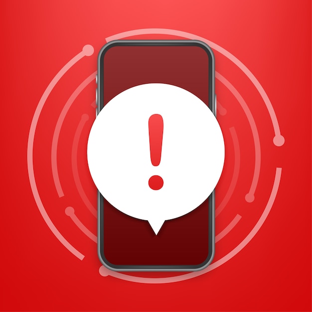 Premium Vector | Alert message mobile notification illustration Premium Vector | Alert message mobile notification illustration
