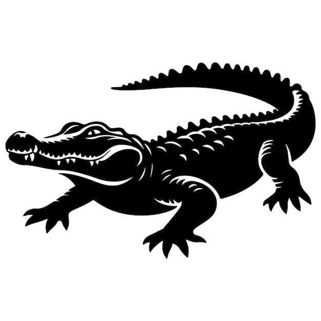 Premium Vector | Alligator vector silhouette illustration black ... Premium Vector | Alligator vector silhouette illustration black ...
